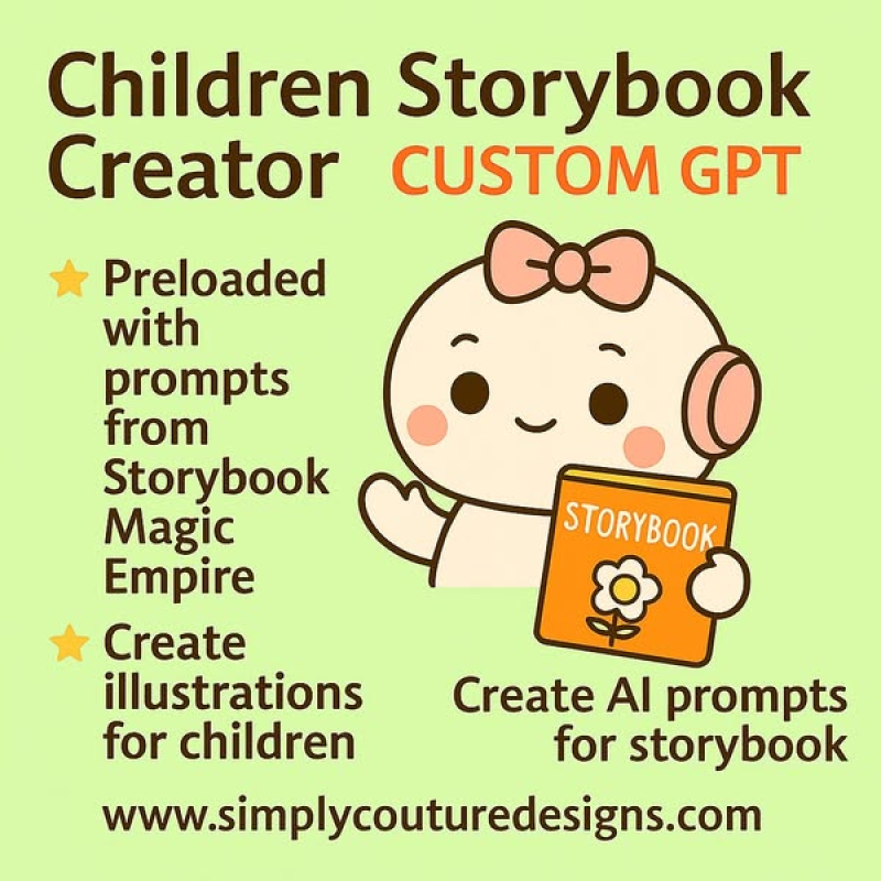 Children Storybook Creator Custom GPT : Simply Couture PLR