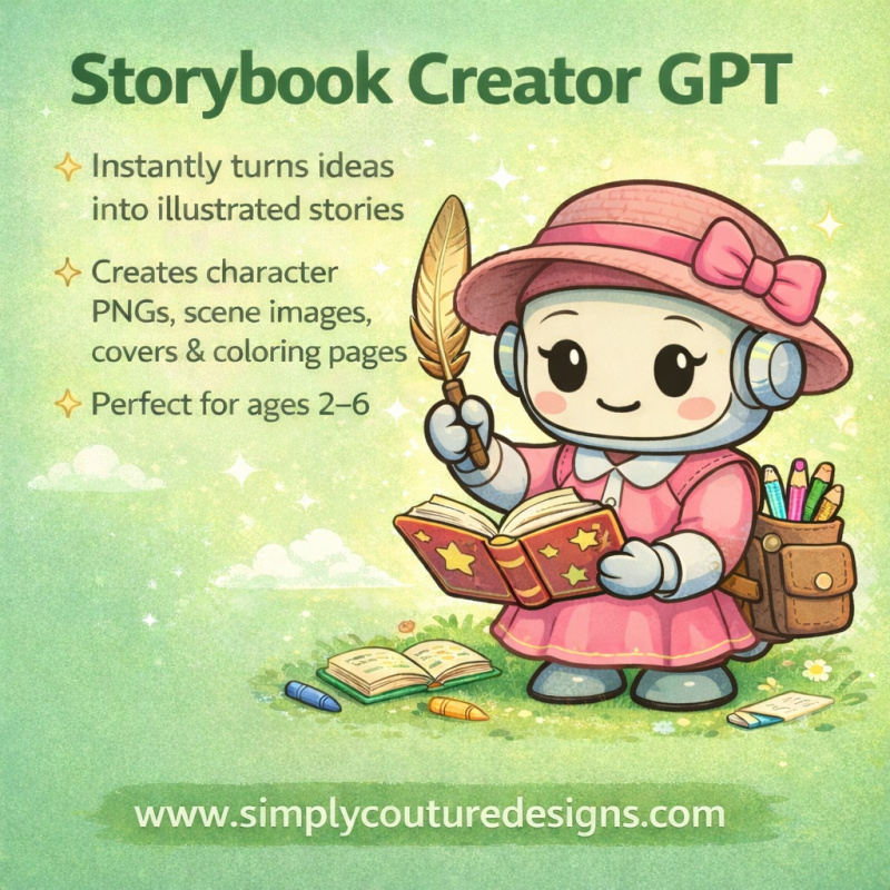 Children Storybook Creator Custom GPT : Simply Couture PLR