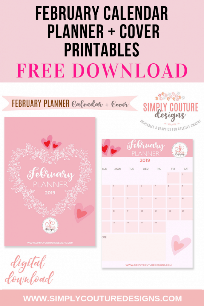 Free Printable February 2019 Calendar and Monthly Weekly Daily Planners